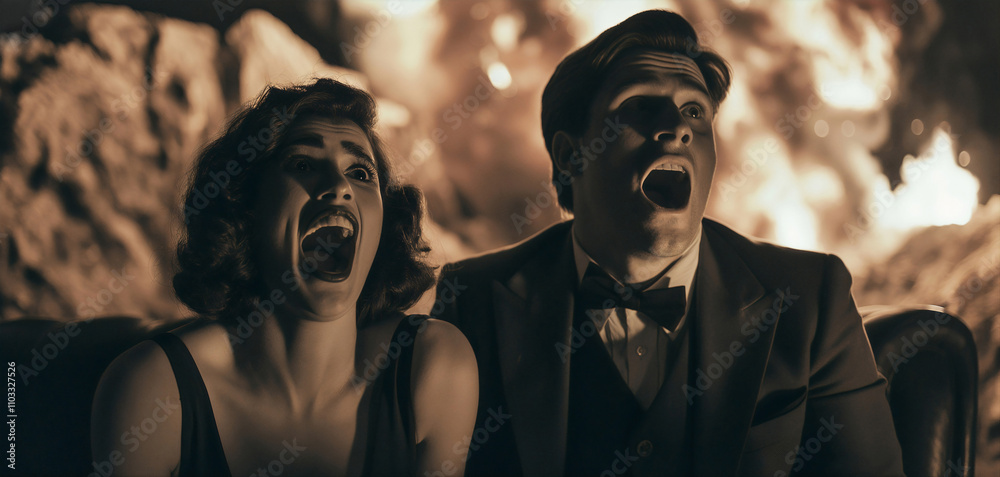 movie, nuclear, explosion, screaming, horror, scary, vintage, woman ...