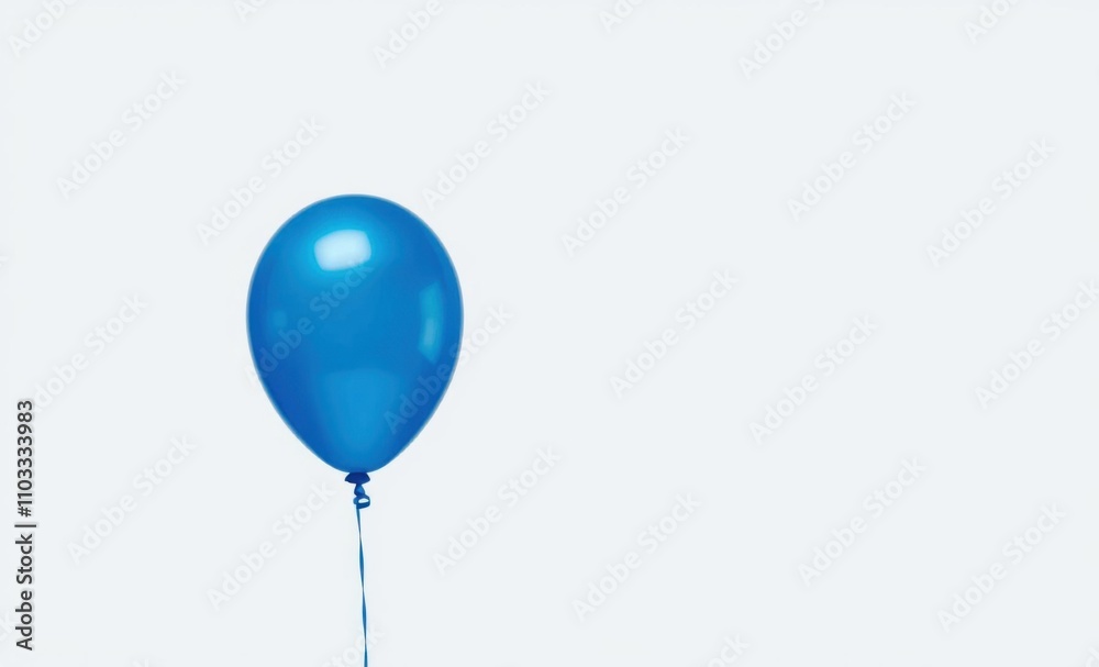 Blue balloon floating alone against a transparent backdrop the balloon ...