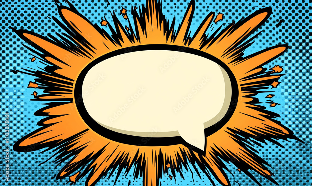 vibrant comic book explosion with blank speech bubble, perfect for ...