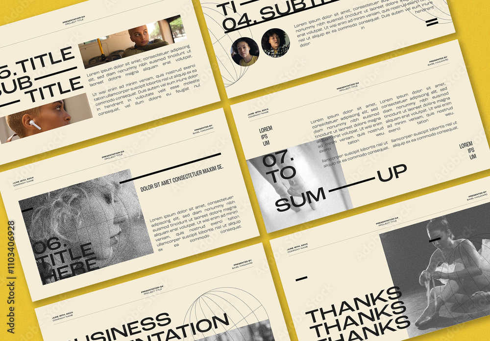 Business Presentation with Bold Typography Stock Template | Adobe Stock