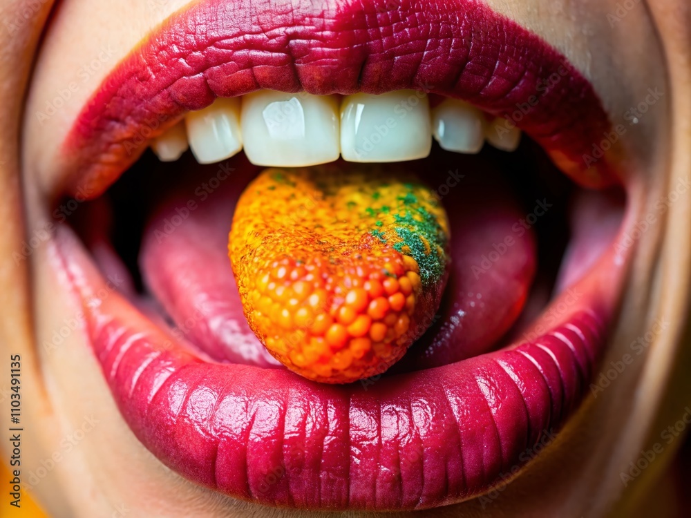 Close-Up Tilt-Shift Photography of Healthy Human Tongue with Macro ...