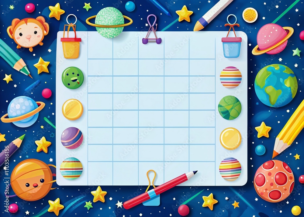 Creative Weekly Planner Template for Kids: Back to School Timetable ...