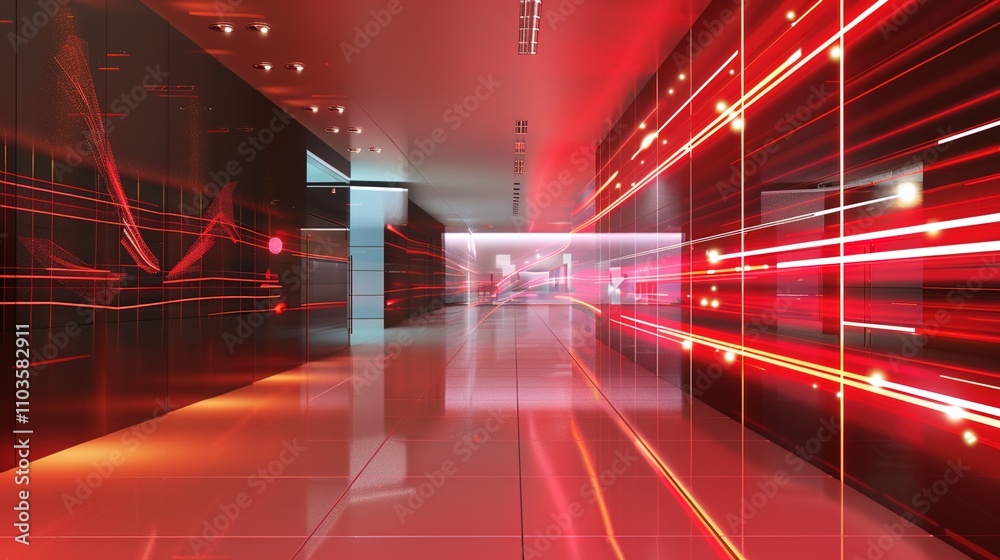 Annual meeting background technology lines red technology kv sign in ...