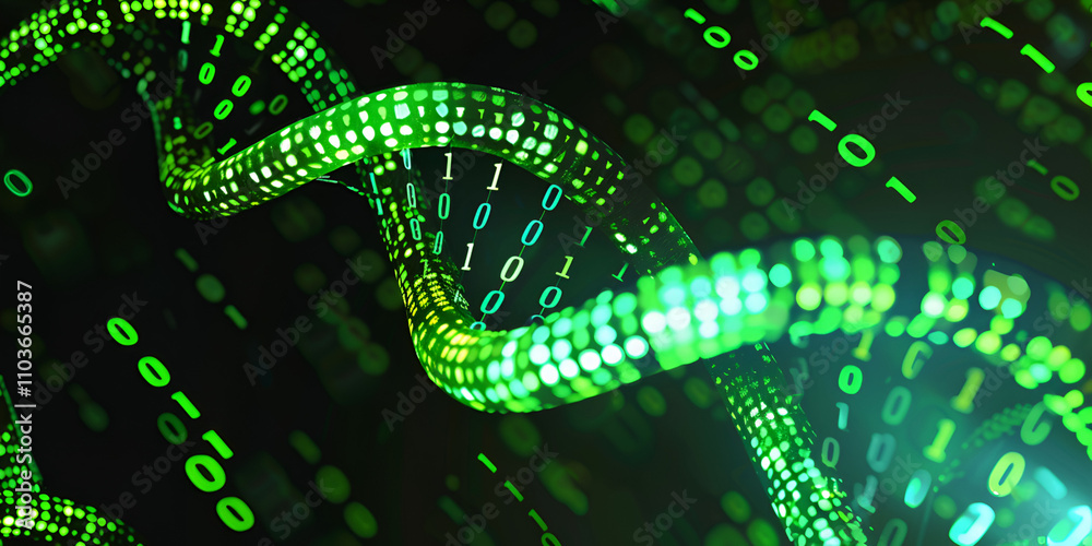 Dynamic DNA Binar Code Design, Showcasing Futuristic Sequences and ...