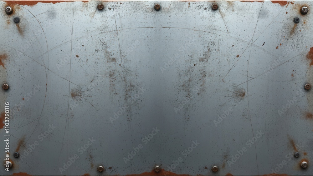 metal panel with scattered scratches and scuffs, metal panel, worn ...