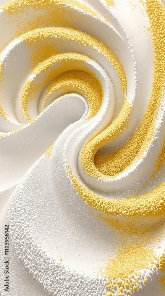 Artistic composition using white and yellow sawdust, artistry, color ...