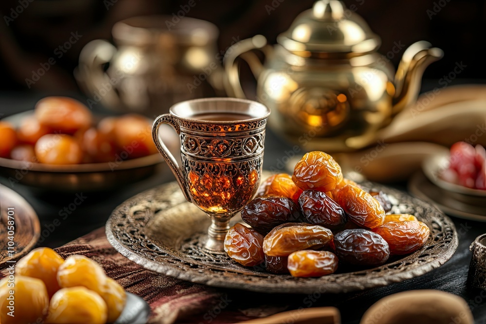 Safri or Majdool Juicy and Sweet Dates on Dark Background. Ramadan and ...