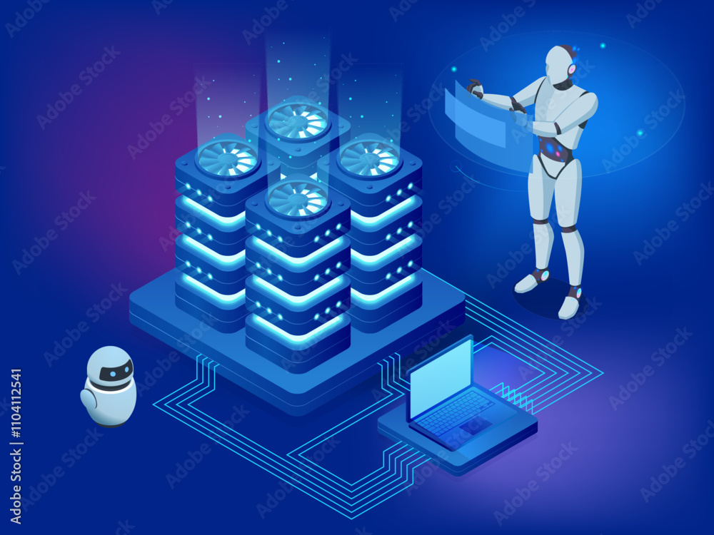 Isometric AI Artificial Intelligence. AI-powered robots simplify ...