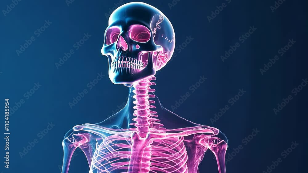 A detailed human anatomy skeleton prominently biology the skeletal ...