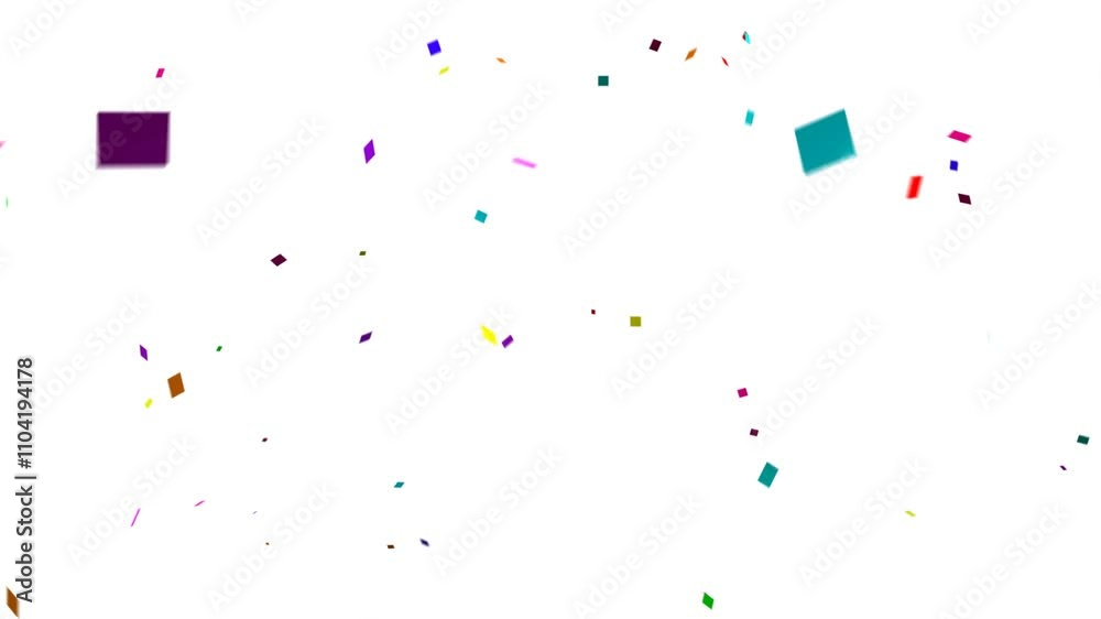 New Confetti explosion, Colorful loopable Falling red, blue, purple ...