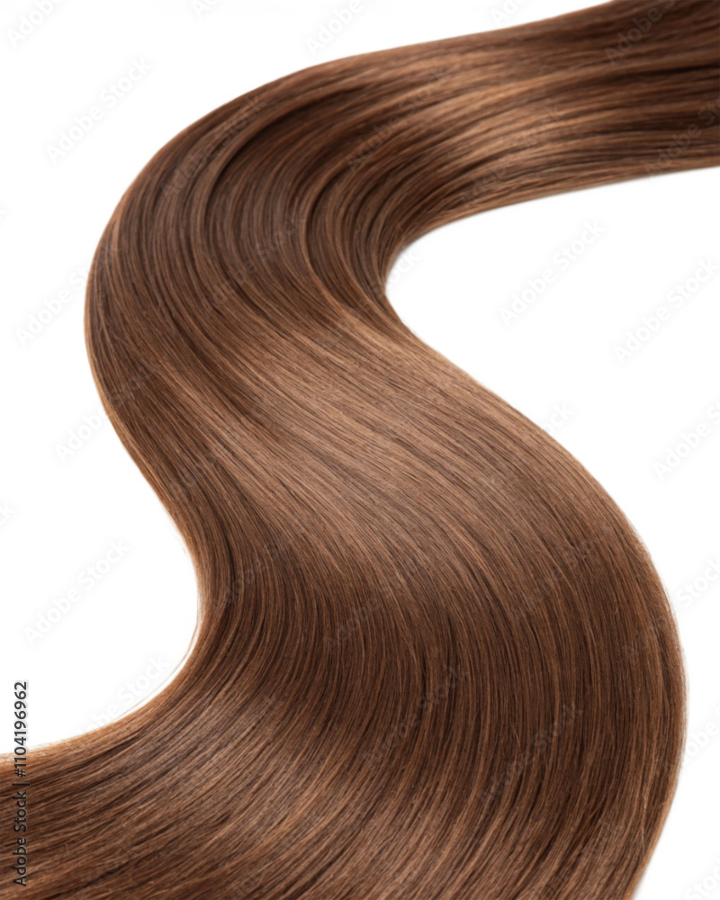 Realistic photo of a smooth silky strand of hair, without a hair dryer ...