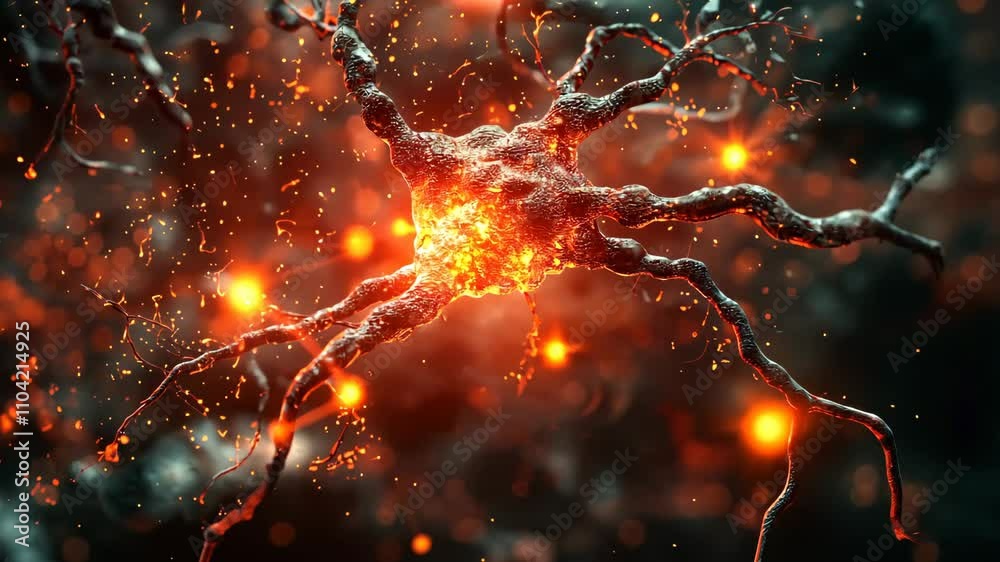 Neuron cells neural network under microscope neuro research science ...