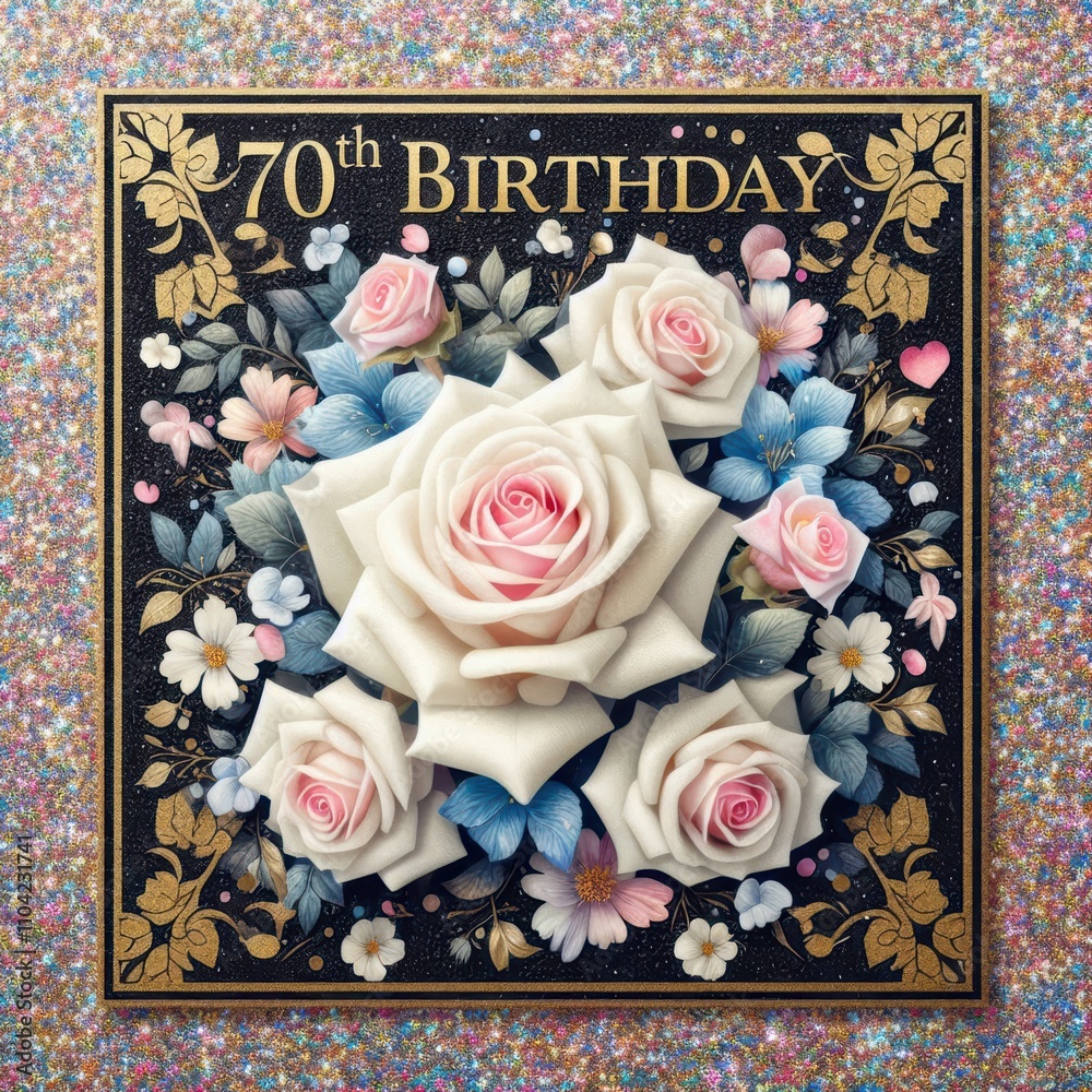 Elegant floral design for a 70th birthday celebration featuring soft ...