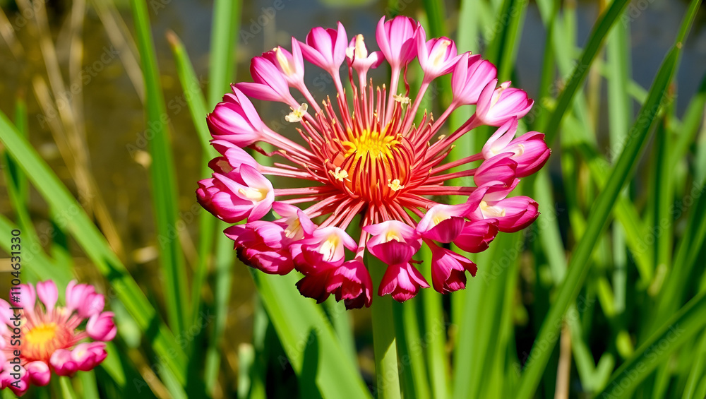 water onion flower is an umbel of large, showy blossoms above the ...