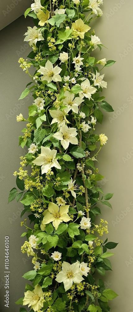 Bhringraj flowers and leaves composition symbolizing beauty and ...