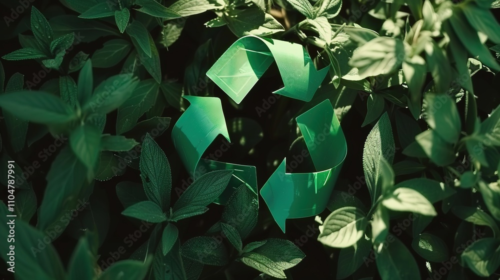 Natural Green Recycling Symbol - A Symbolic and Eco - Friendly Visual ...