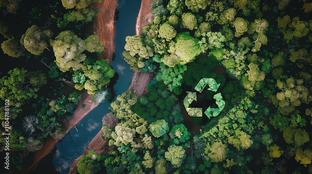 Natural Green Recycling Symbol - A Symbolic and Eco - Friendly Visual ...
