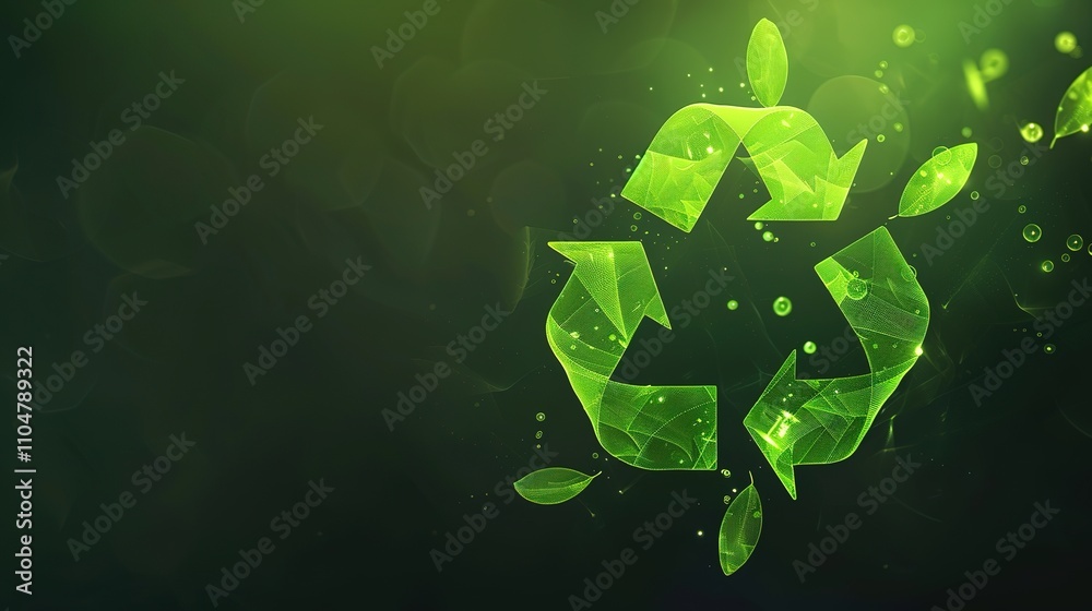 Natural Green Recycling Symbol - A Symbolic and Eco - Friendly Visual ...