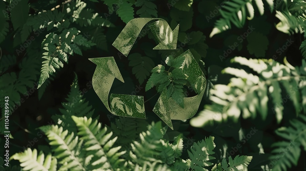 Natural Green Recycling Symbol - A Symbolic and Eco - Friendly Visual ...