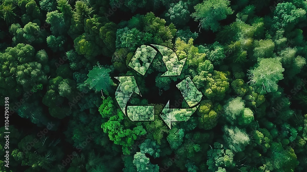 Natural Green Recycling Symbol - A Symbolic and Eco - Friendly Visual ...