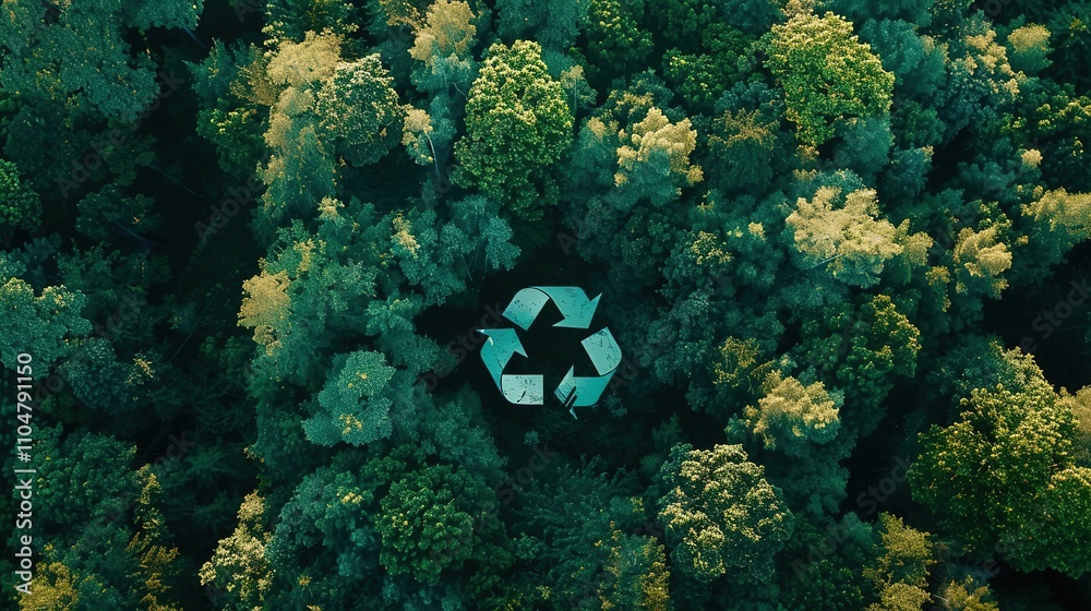 Natural Green Recycling Symbol - A Symbolic and Eco - Friendly Visual Representation. The Green ...