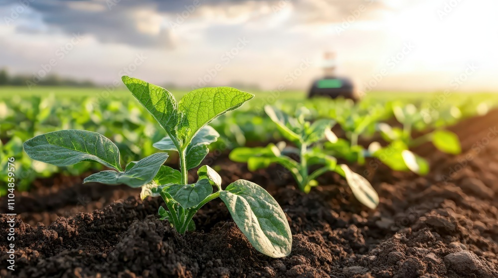 Precision Agriculture Automated Farming Growing Crops Green Plants ...