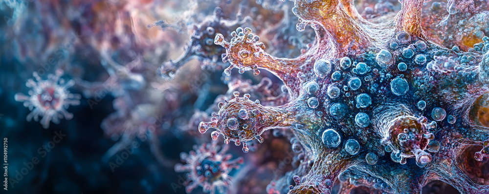 Bacteria. Abstract biological background with the microbiome of the ...