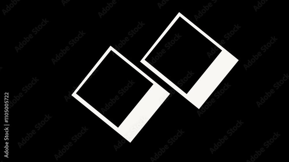 Aesthetic retro polaroid frame overlay animation on transparent ...