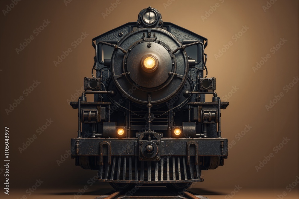 Vintage Steam Locomotive Railroad Train Retro Engine Industrial ...