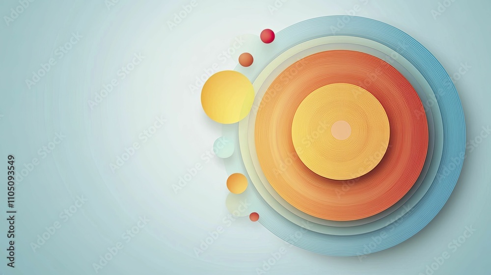flat design illustration, Breadth-first search concept, circular graph ...