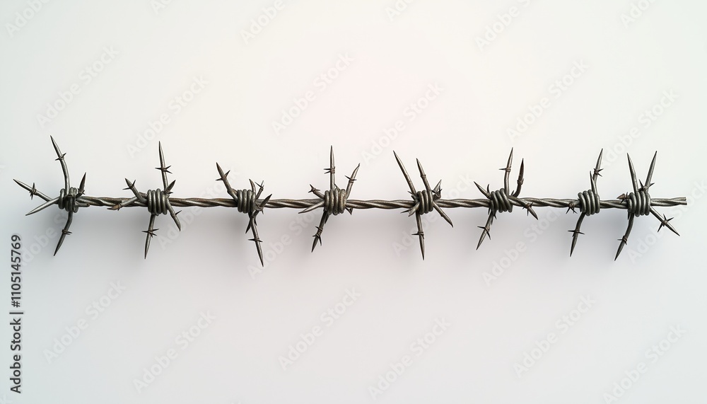Sharp barbed wire made from war-grade iron, designed for security ...