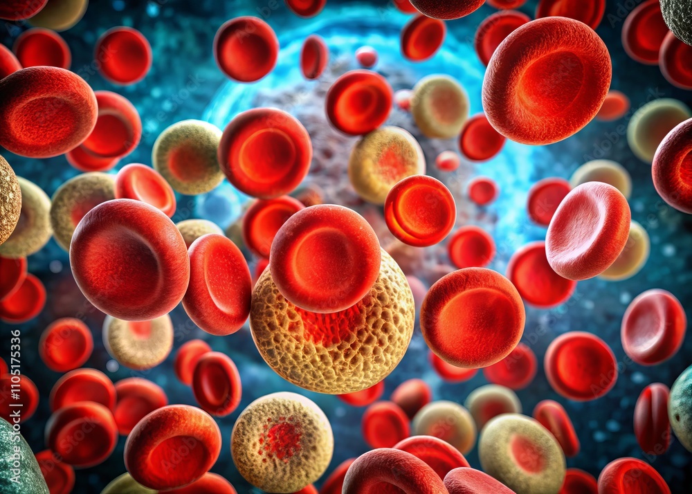 Aerial View of Erythrocytes Under a Microscope Showcasing the Unique ...