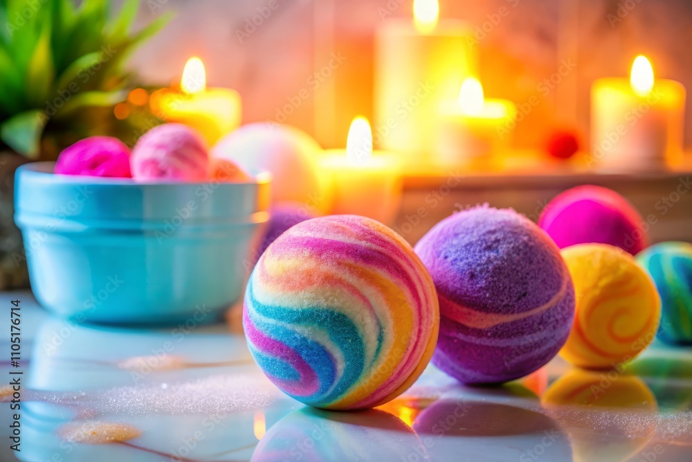 Colorful Bath Bombs and Soothing Shower Soap for a Luxurious Bath ...