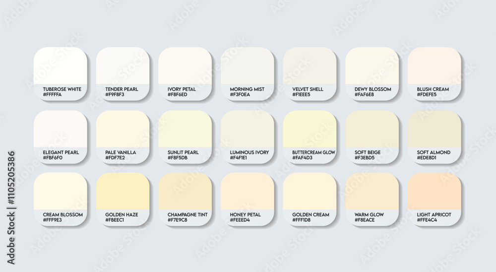 Tuberose Flower Color Palette, Tuberose Flower Color Guide Palette with ...