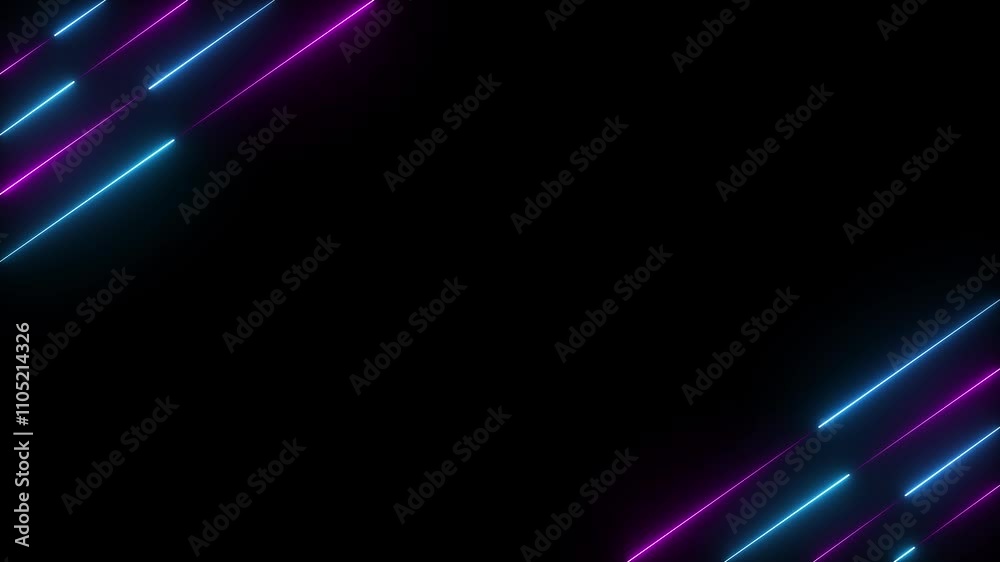 Abstract neon lights animated on a dark background Seamless loop ...