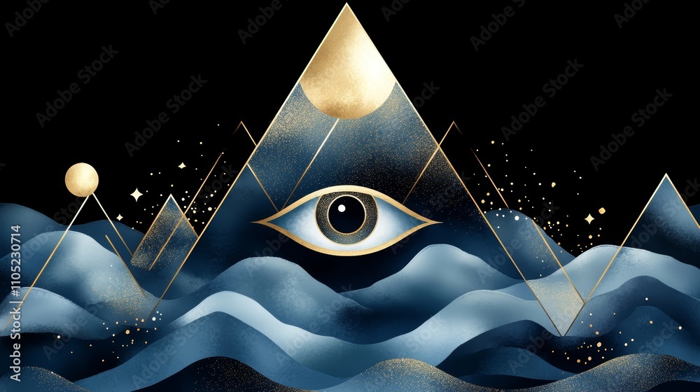 Illuminati pyramid eye, esoteric masonic symbol of divine providence ...