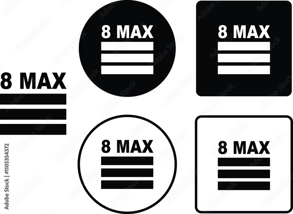 Set of Maximum Stack Icons. 8 Grades. Storage Rule Symbols for Goods ...