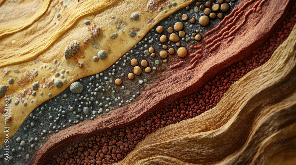 Abstract Texture Artwork Representing Layers of Earth, Featuring Rich ...