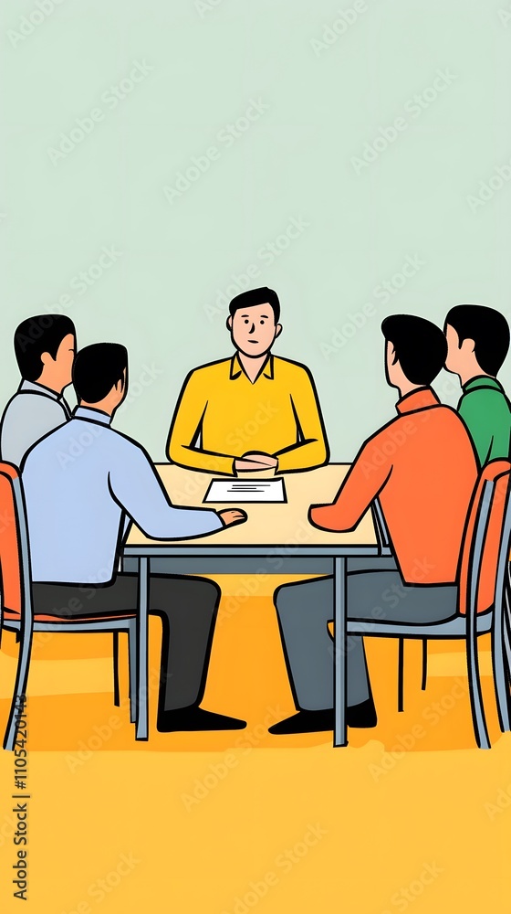 Simple clip art depicting an interview scene Stock Illustration | Adobe ...