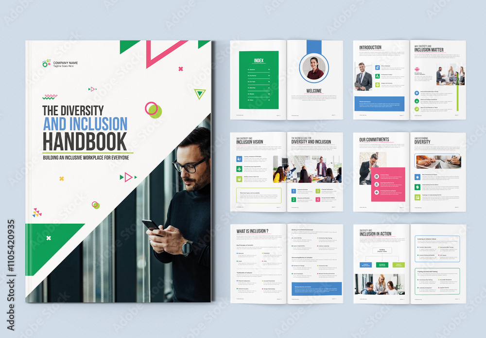 The Diversity And Inclusion Handbook Brochure Layout Stock Template ...