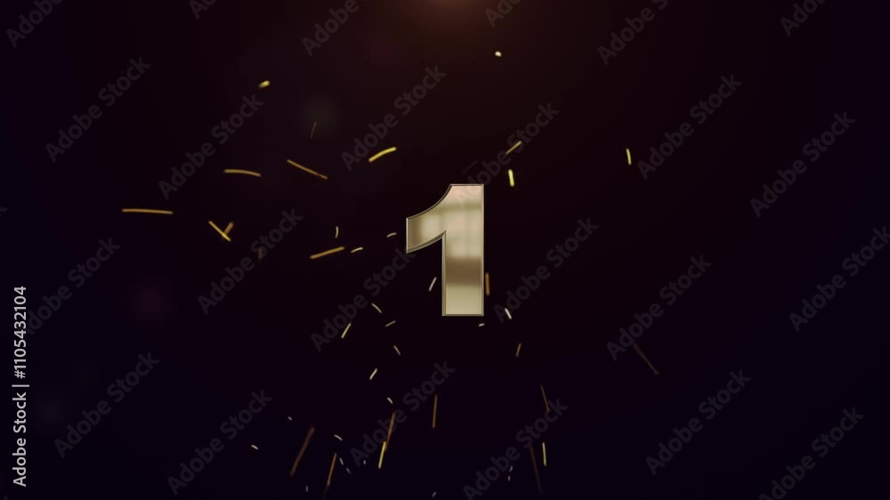 5 seconds countdown timer Happy New Year 2025 3D animation. Happy new ...