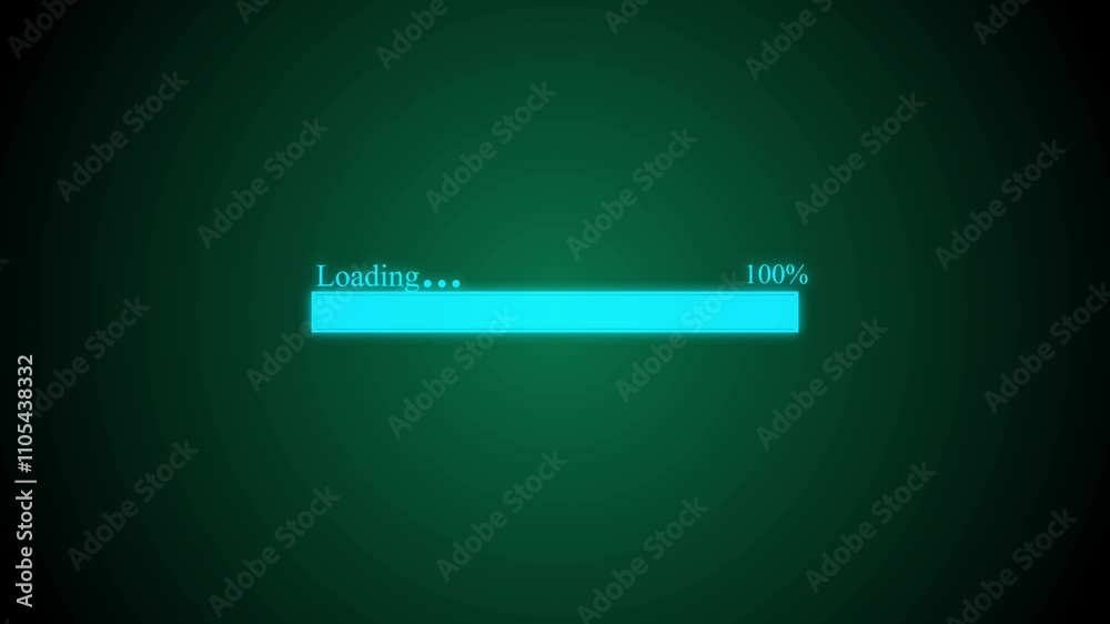 Progress bar indicator from 0 to 100 increasing percentage Futuristic uploading progress bar ...