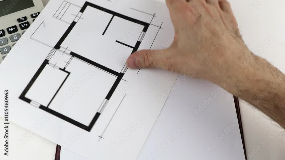 Studio presentation on the construction project with drawing Notepad ...