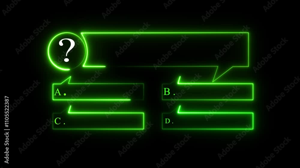 quiz game animation, Animated quiz question on balck background.Quiz ...