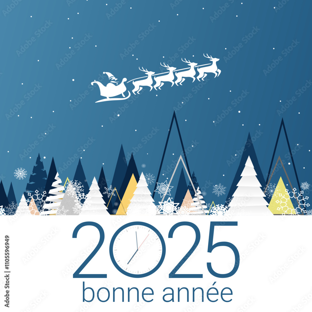 Poster Bonne année - meilleurs vœux 2025 - vecteur pour affiche ...