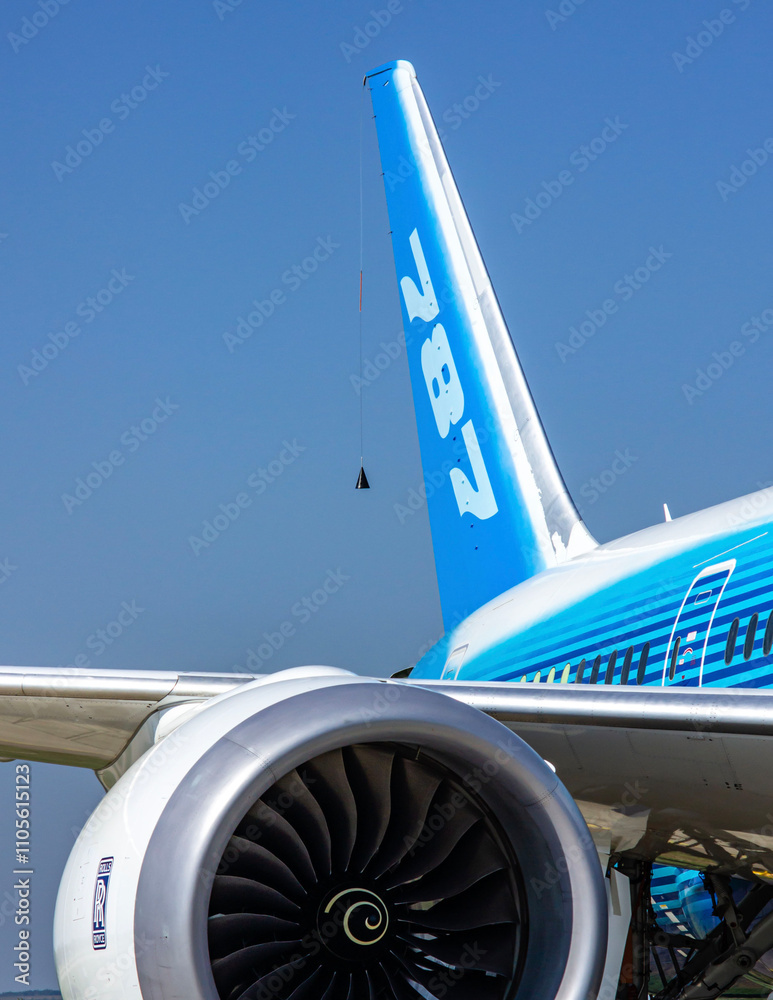 MAKS-2011 on territory of airfield LII im. Gromov. Boeing 787 ...