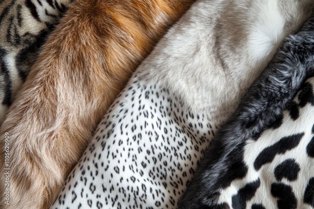 This image showcases an array of vibrant and varied animal fur patterns ...