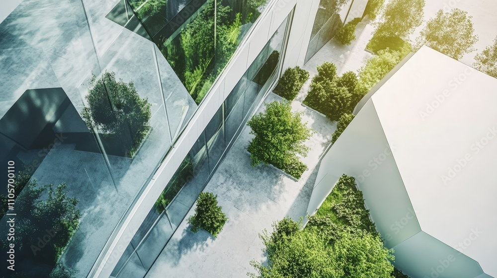 An architect designs a modern office building with sleek glass walls ...