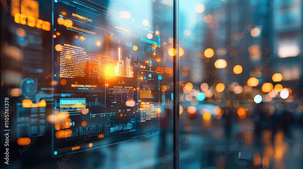 Foto de Data visualization event highlighting integrated technology ...