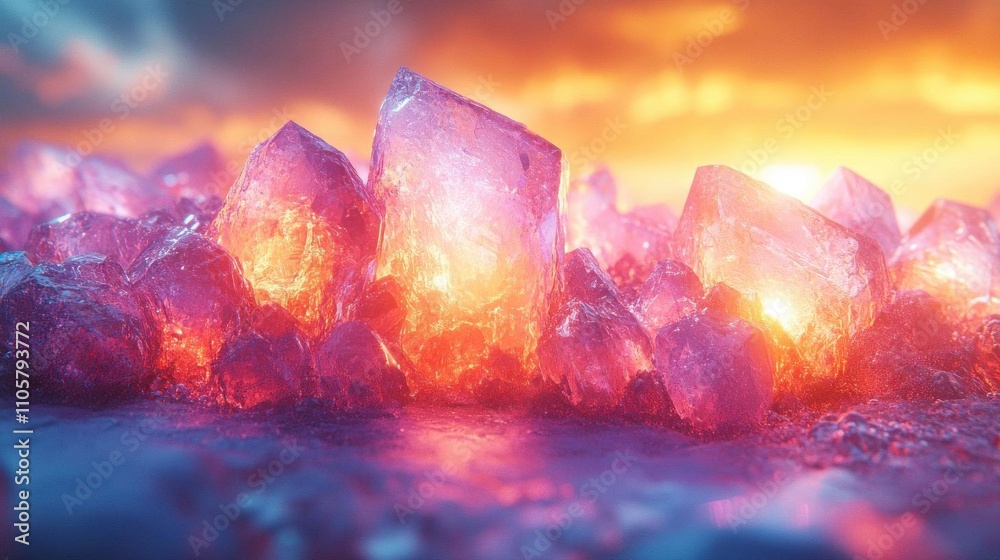 Highdetail liquid crystals with glowing pastel cores, dynamic overlays ...